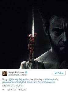 Hugh Jackman Gives Deadpool The Middle Finger For 12 Days of Deadpool ...