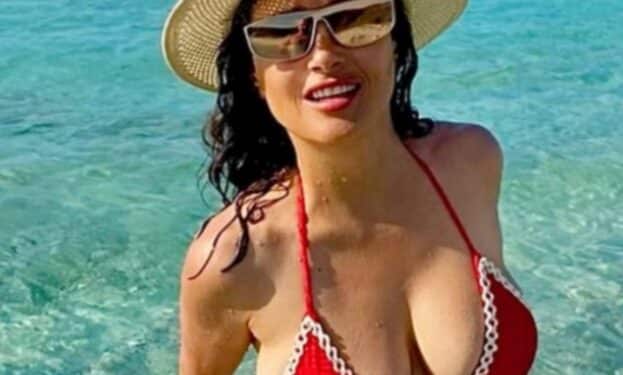 Salma Hayek Shows Off Red Bikini For 57th Birthday